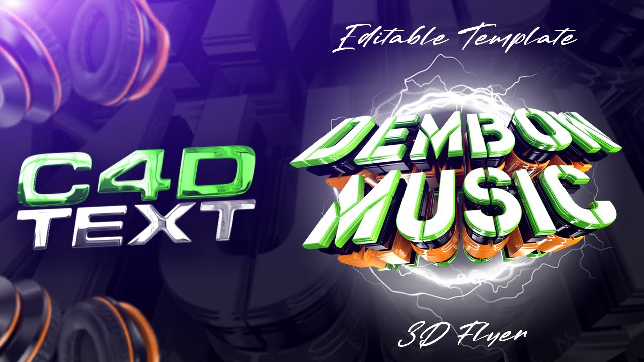 Cinema 4D - Flyer 3D Text Template Free Download - YouTube