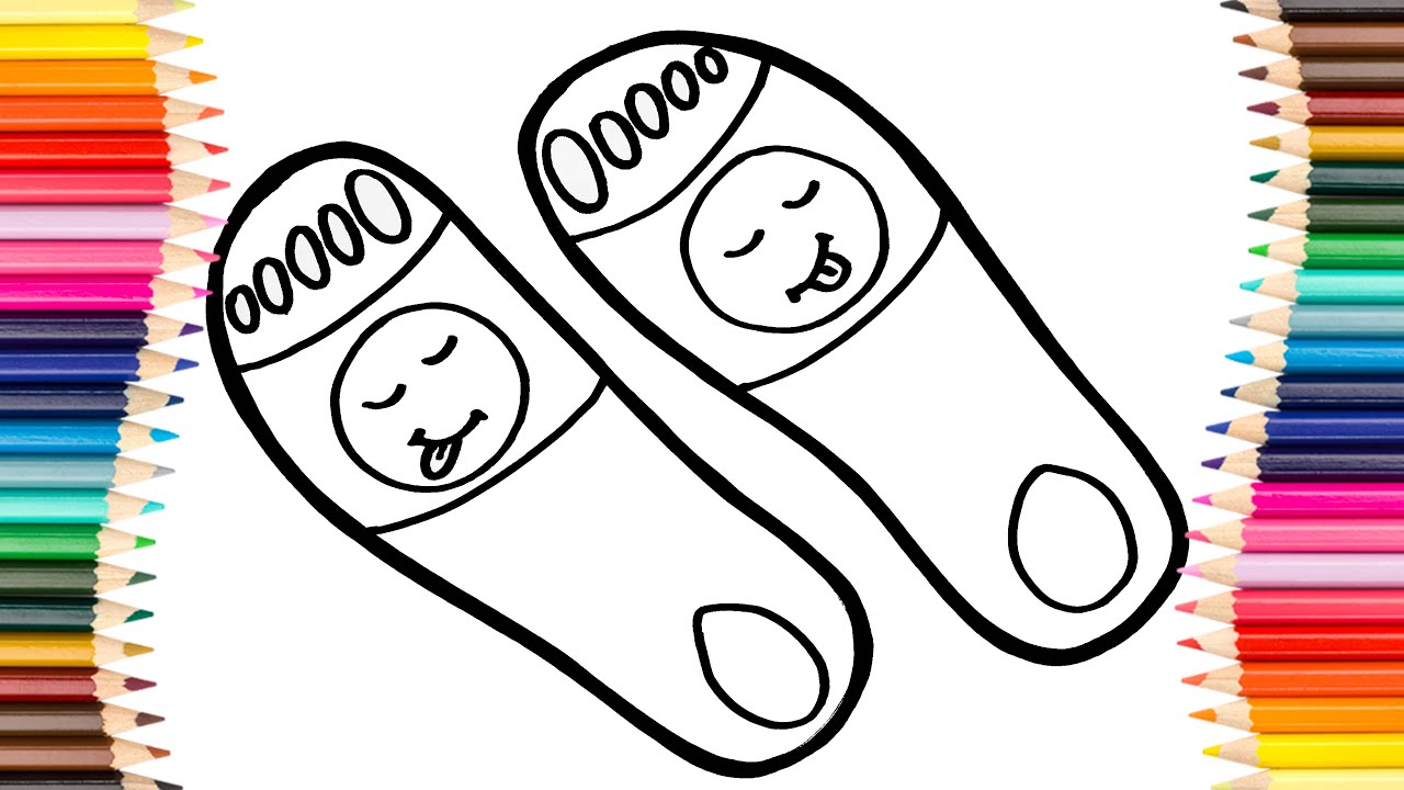 How to Draw Rainbow Slippers for Kids and Toddlers - YouTube