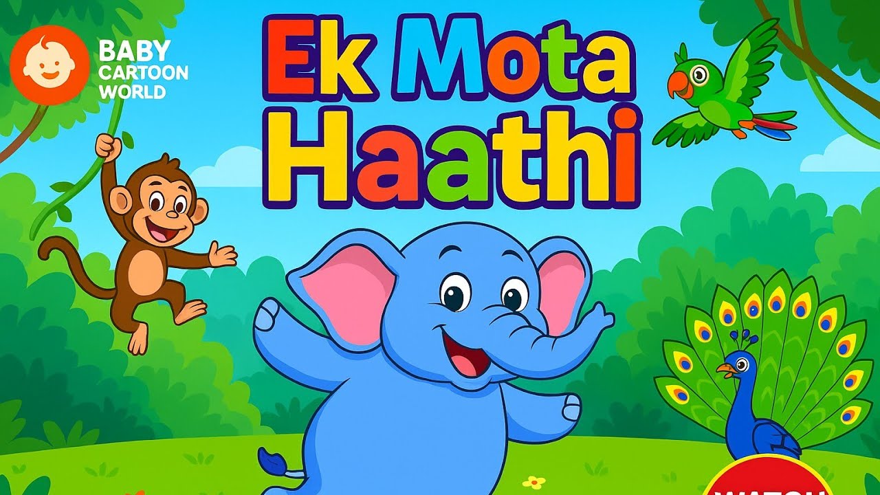 Ek Mota Haathi | Hindi Nursery Rhyme for Kids | Funny Jungle Song ...