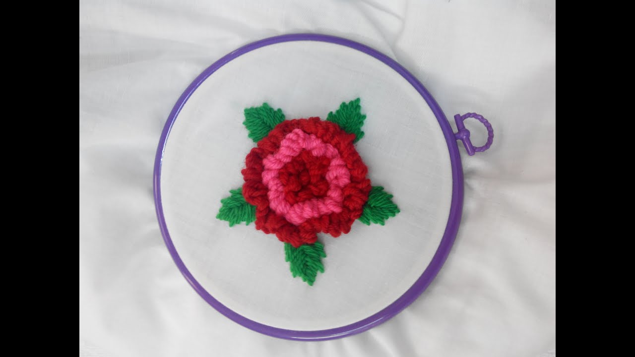 Hand Embroidery - Red Summer Flower Stitch - YouTube