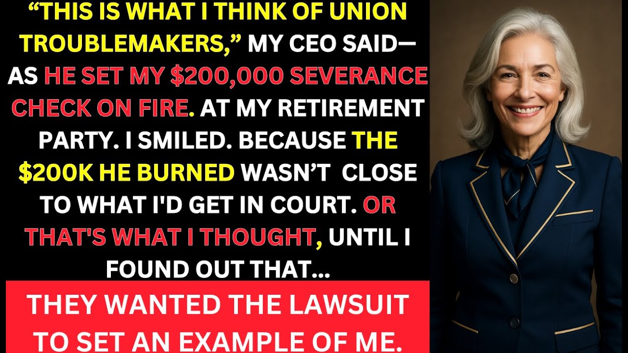 At My Retirement Party, My Boss Burned My $200K Severance Check on ...