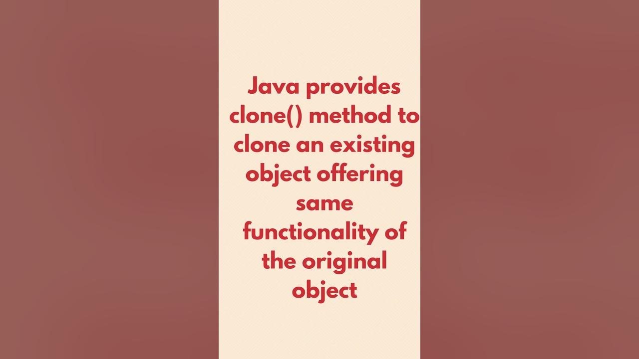 What Is Object Cloning In Java Shorts Youtube