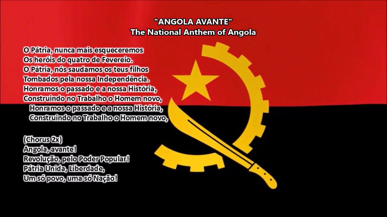 Angola National Anthem with music, vocal and lyrics Portuguese with ...