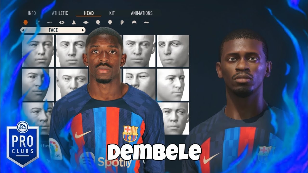 FIFA 23 - DEMBELE PRO CLUBS FACE CREATION - YouTube