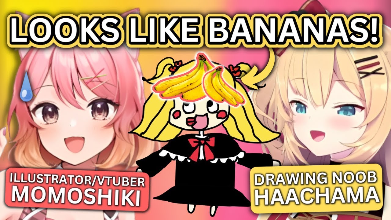 Haachama Points Out How Her Drawing's Hair Looks Like Bananas【Hololive ...