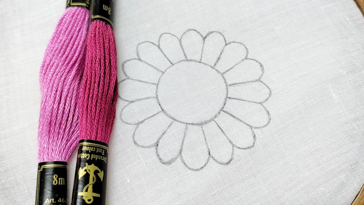 New Aster Flower Embroidery for Dress, Kurti, Shirt & Cushion (Hand ...