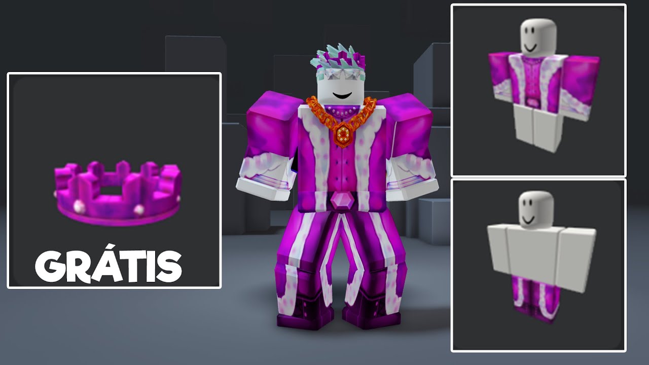 COMO PEGAR ITEM GRÁTIS ROBLOX - COROA ROXA E ROUPAS (ROBLOX) roblox ...