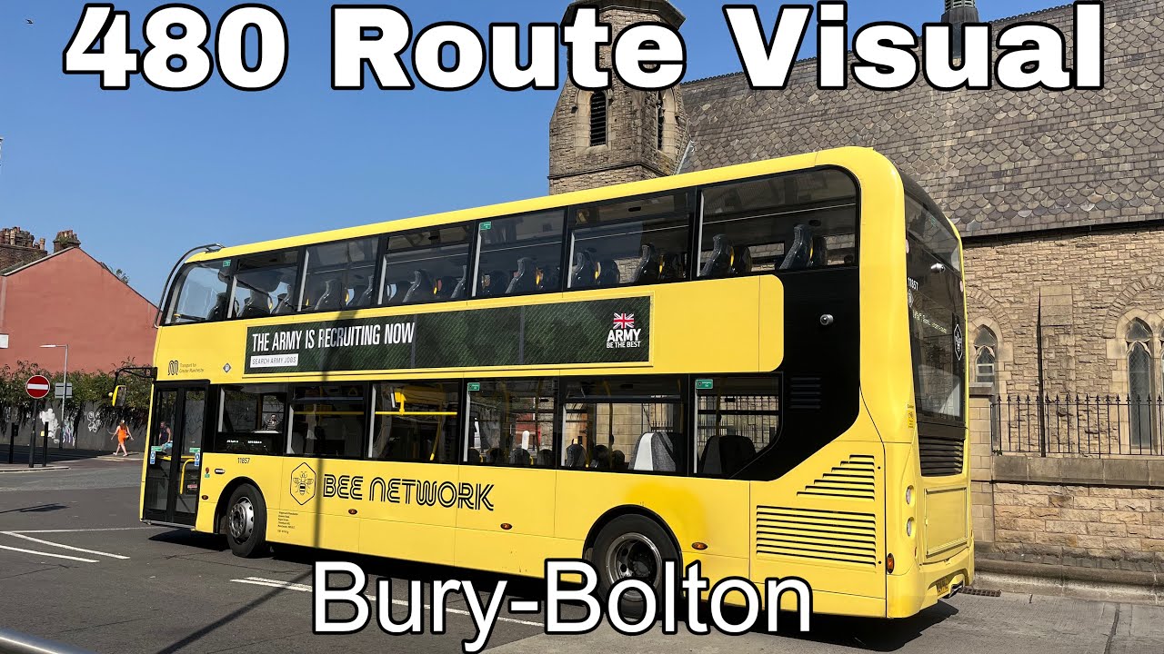 |FULL ROUTE VISUAL| 480 Bury to Bolton Bee network Stagecoach - YouTube