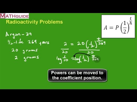 Radioactivity Problems: Logarithms - YouTube