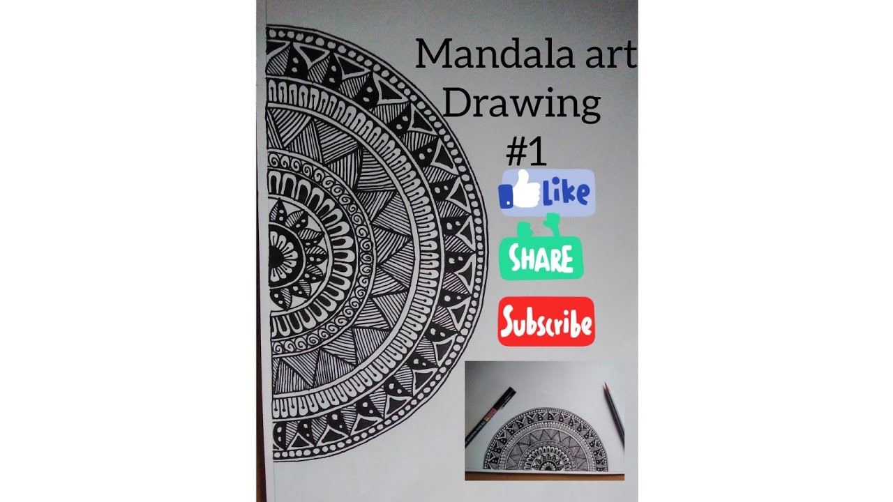 How to Draw Mandala art || Semi Circle Mandala art || Beautiful mandala ...