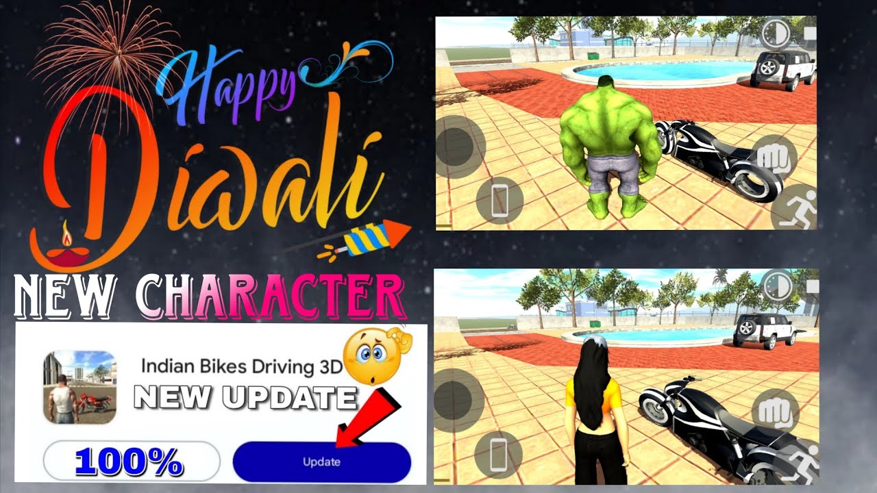 💥 Indian Bike Driving 3D Diwali Update 2025 | Payal Gaming & Hulk ...