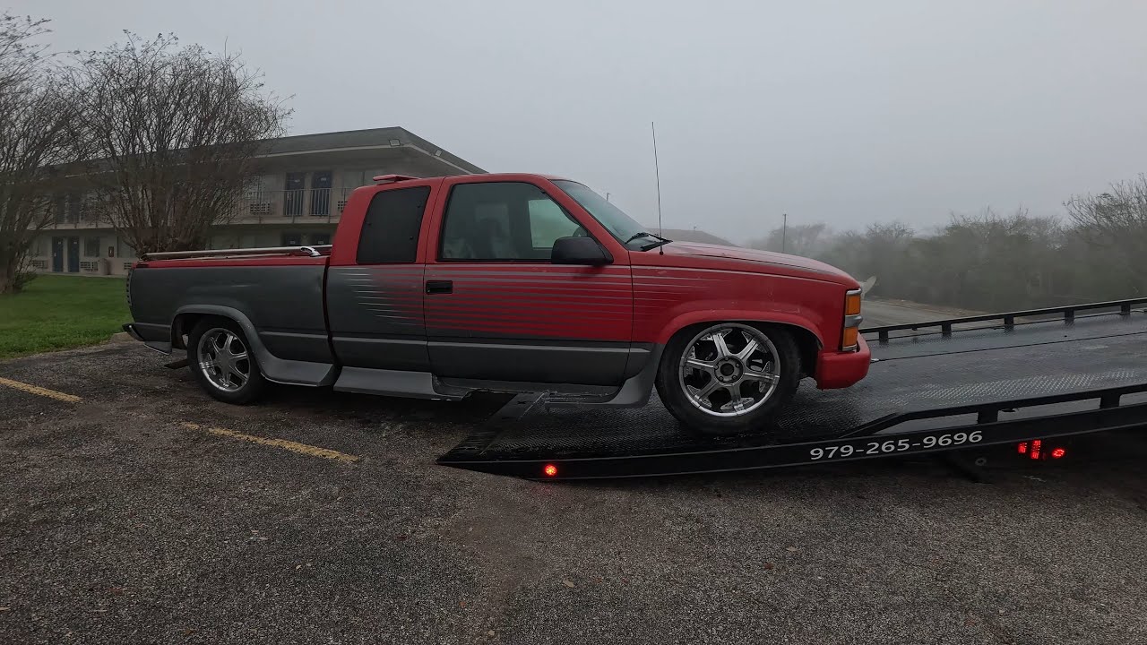 Towing an OBS Chevy Truck With a Busted Ball Joint! - YouTube