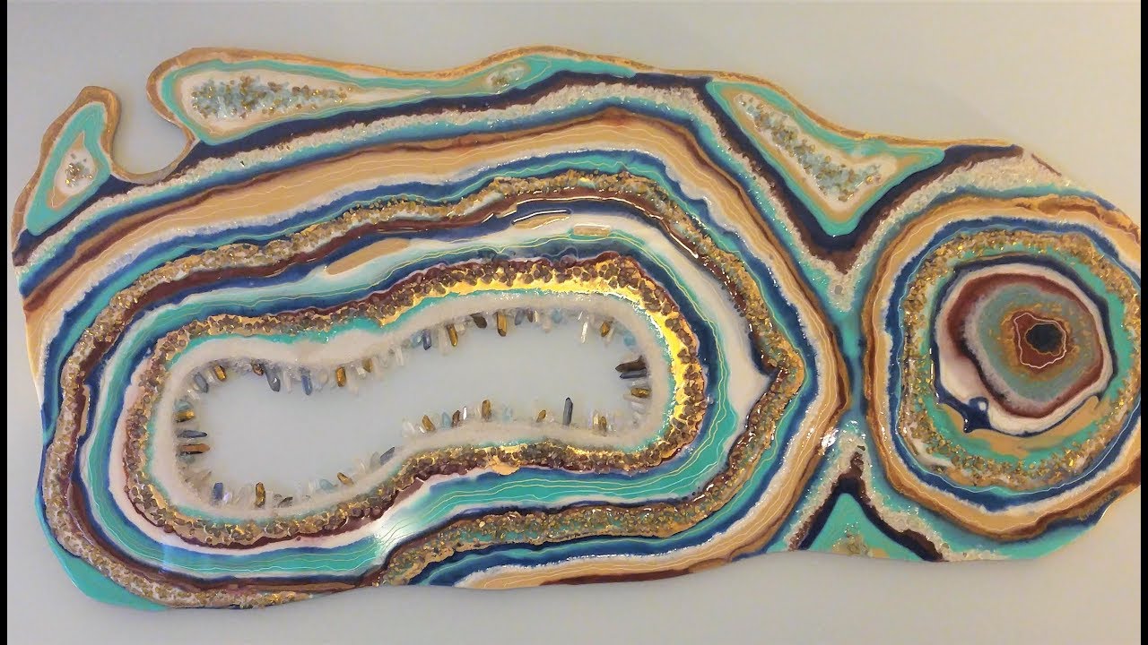 Pick color,gift,Geode art,Geode art painting,Resin geode,resin,gold ...