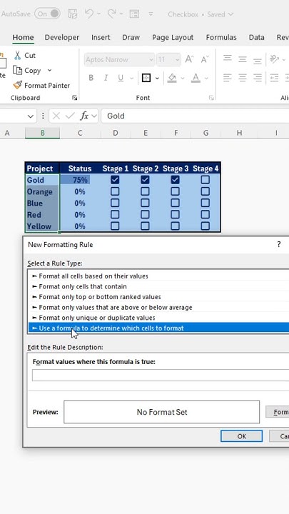 How to make a checkbox tracker in Microsoft Excel #excel#exceltips #spreadsheets # ...