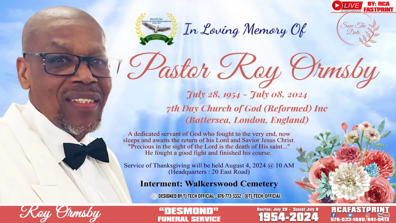 Roy Ormsby {Funeral Service} "Desmond" - YouTube