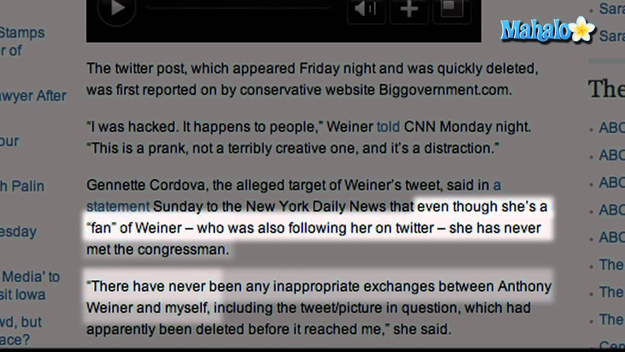 Twitter Scandal for Congressman Anthony Weiner - YouTube