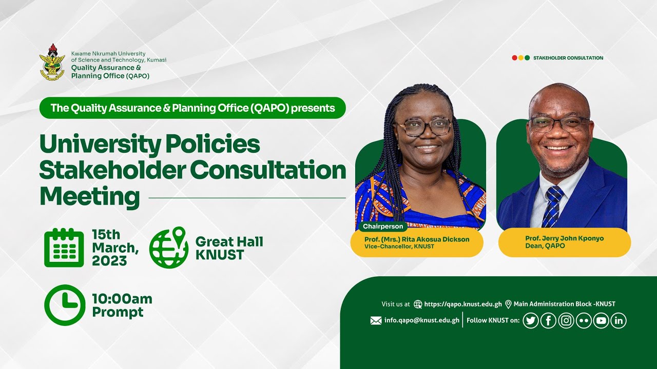 QAPO presents University Policies Stakeholder Consultation Meeting ...