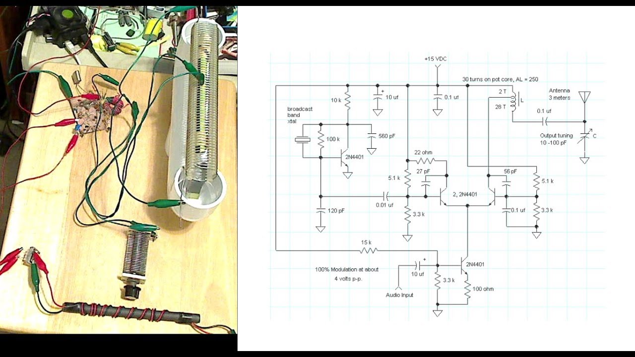 LPAM Low Power AM "Wenzel" transmitter circuit - test 1 - Audio ...