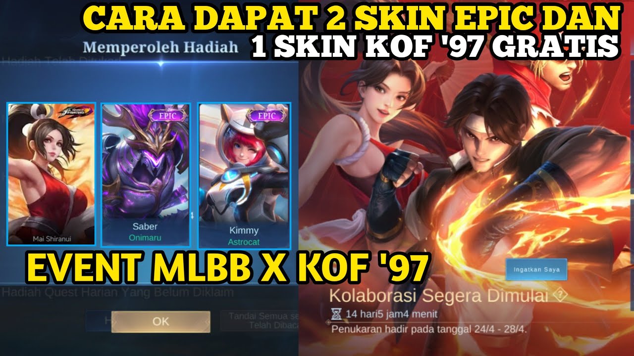CARA DAPAT 2 SKIN EPIC & 1 SKIN KOF '97 GRATIS EVENT MLBB X KOF '97 ...
