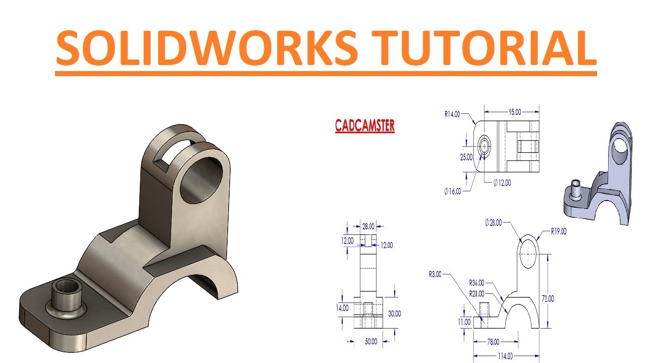 Solidworks part exercise - 06 ll 2d drawing in description ll - YouTube