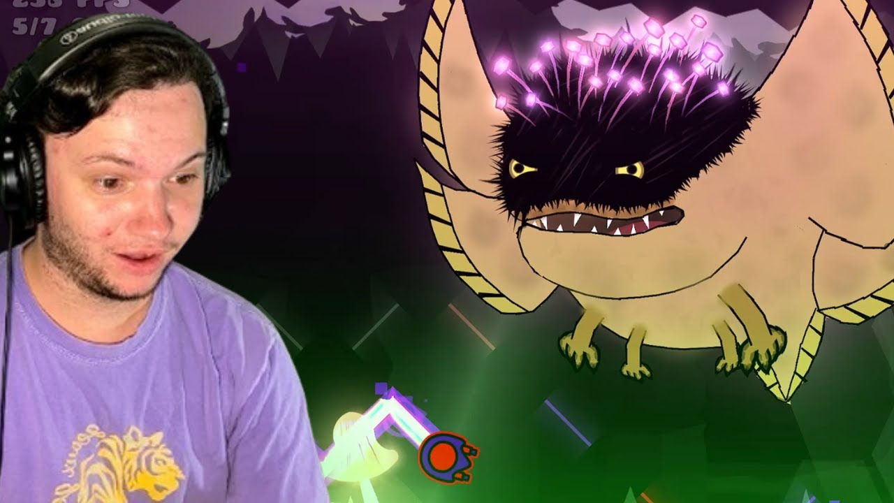 (4K UPSCALED) Geometry dash Phosbat Cave 100% by DownStop - YouTube