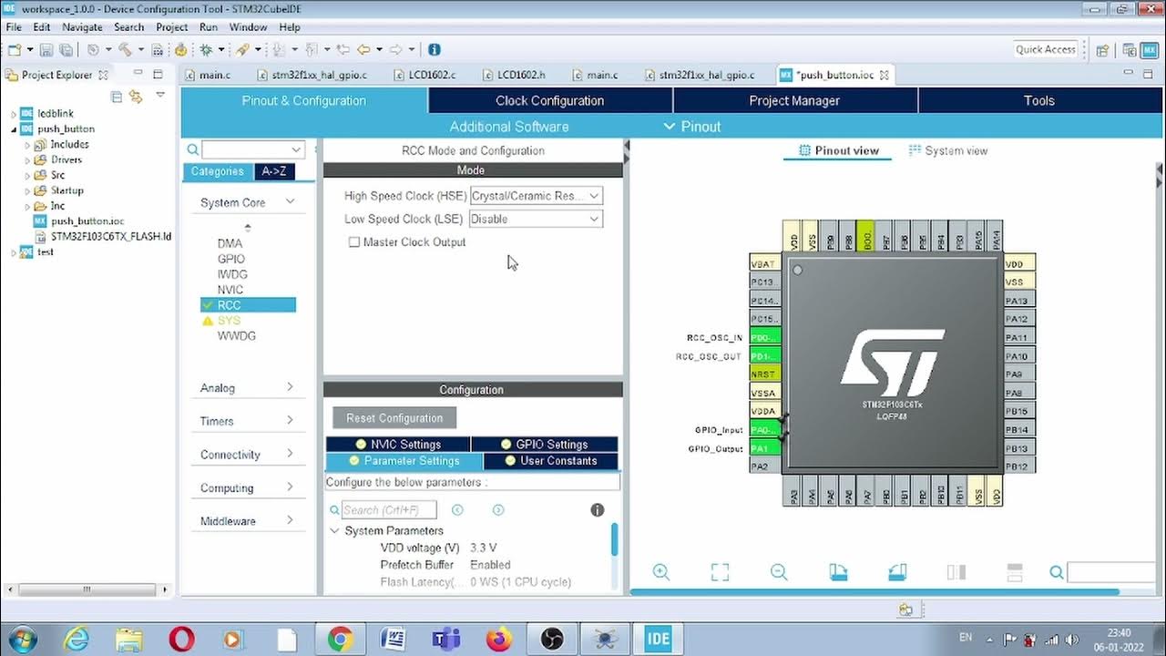 STM32 : Push Button example using STM32CUBE IDE - YouTube