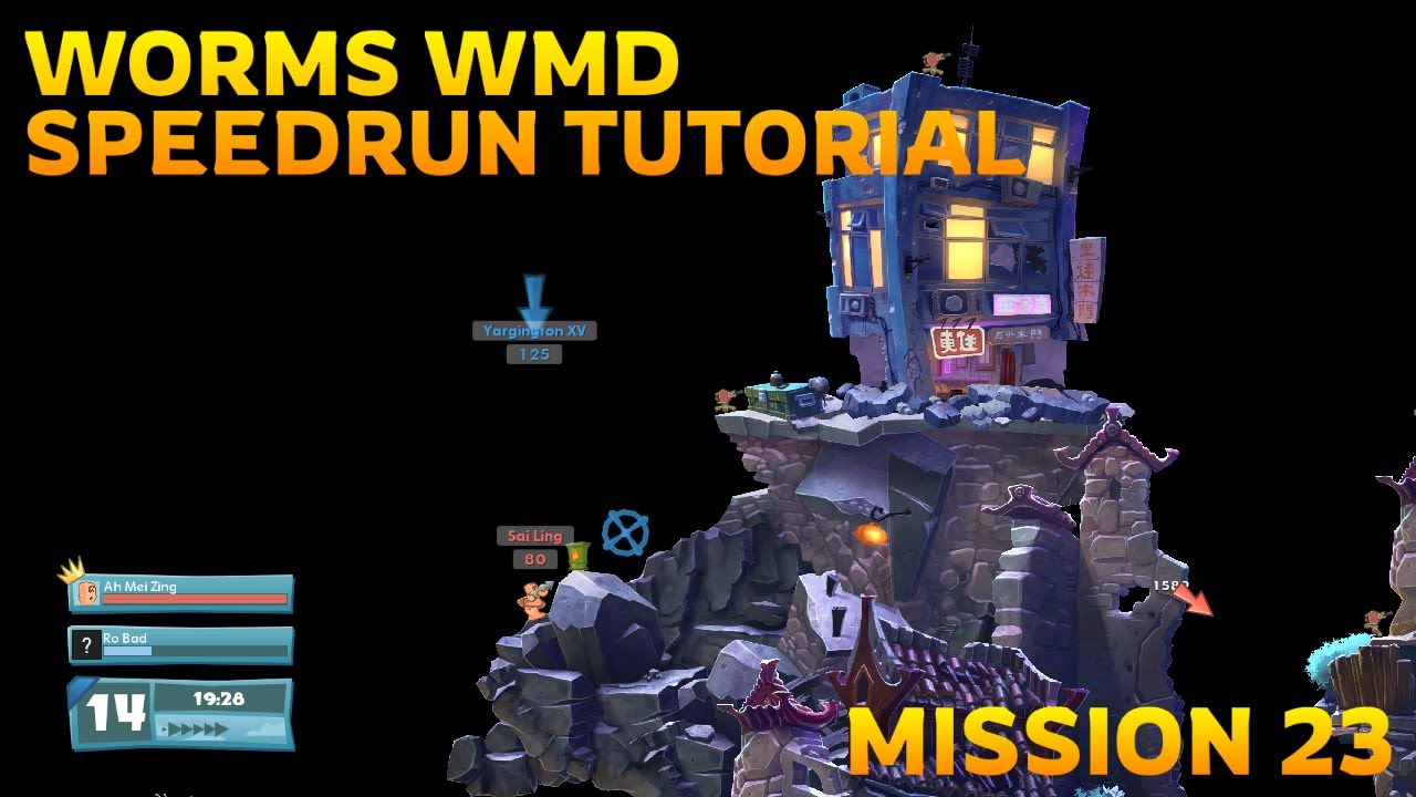 Worms WMD - Mission 23 (The Crate Wall) Speedrun Tutorial - YouTube