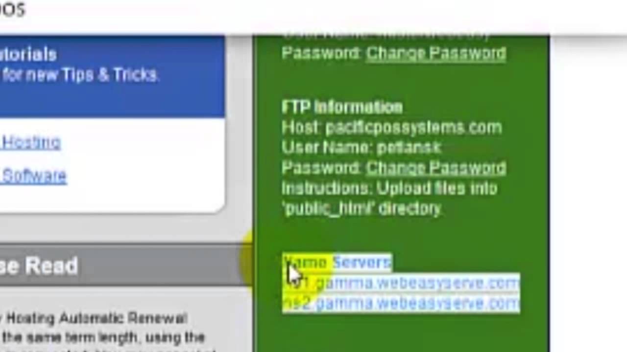 Pointing Your Enom Domain To WebEasy Hosting - YouTube