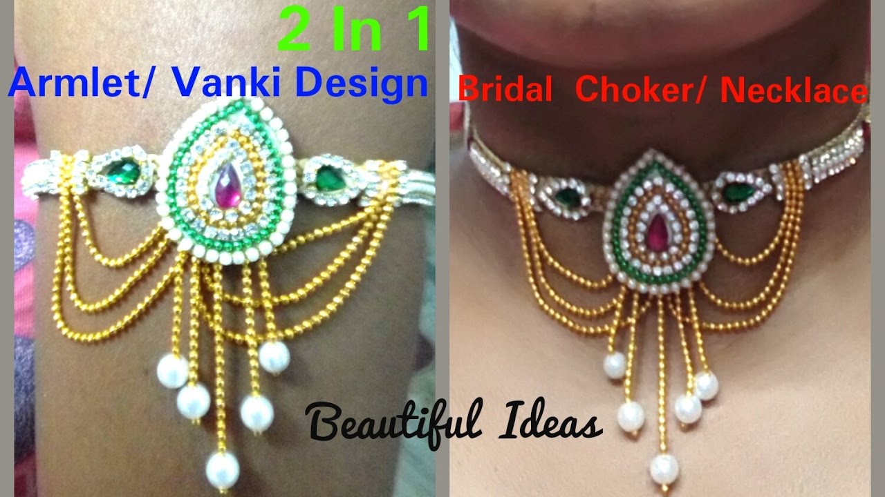 DIY//How to make silk thread Armlet/Vanki Design/Bridal Choker Necklace ...