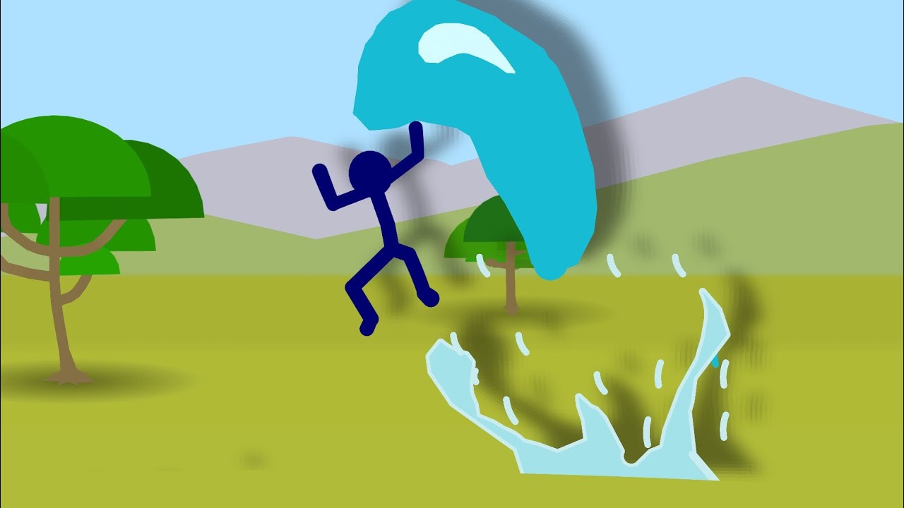 Stickman vs. water bending (wip) - sticknode Element animation - YouTube