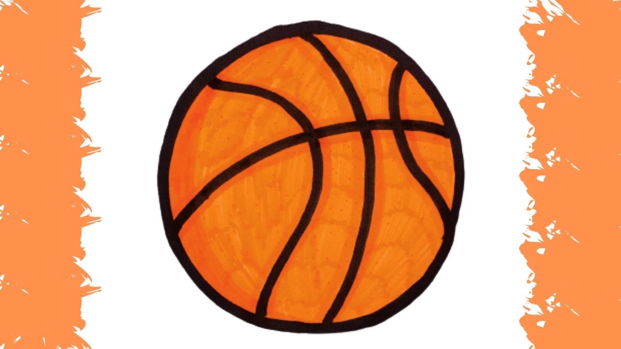 🏀HOW TO DRAW A BASKETBALL + COLORING 🏀FUNNY KIDS DRAWING🏀 DESSINER UN ...