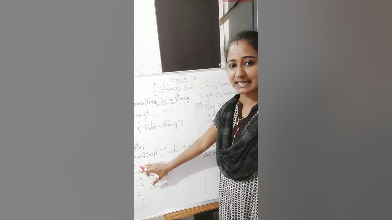 XII CS CHAPTER 8( EXAMPLE OF ACCESSING CHARACTER IN A STRING) - YouTube