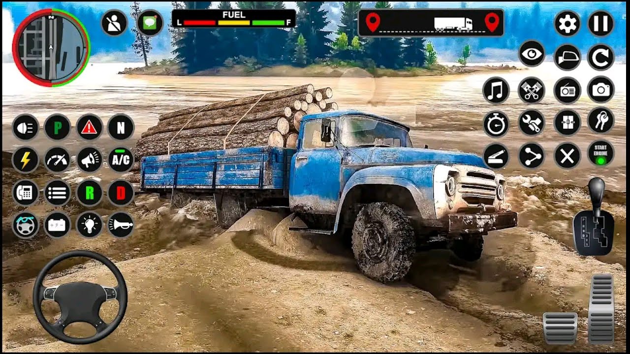4x4 offroad monster mud truck game || offroad Truck driver uphill ...