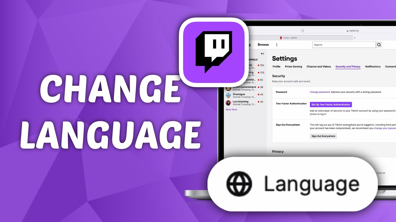 How to Change Language on Twitch - YouTube