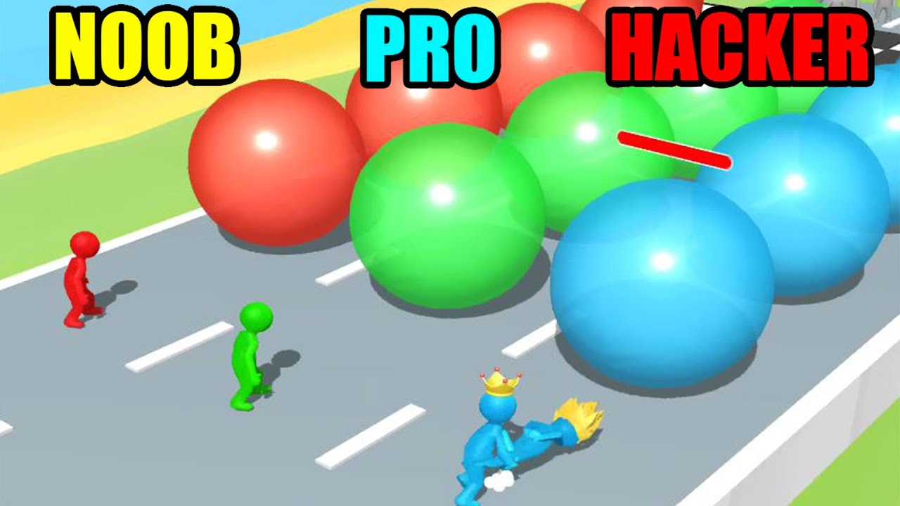 NOOB vs PRO vs HACKER Balloon Pop Run 3D - YouTube
