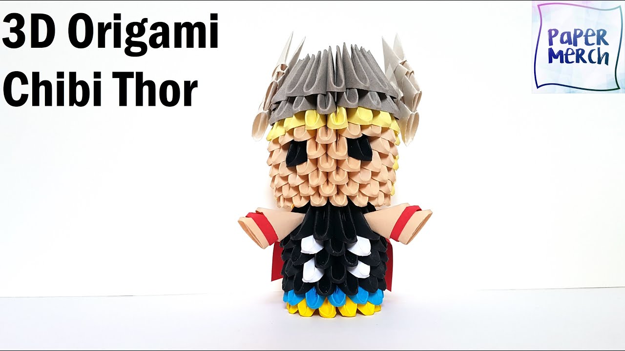 3D Origami Chibi Thor - YouTube