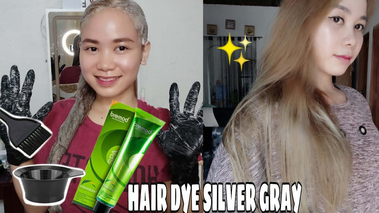 HAIR COLOR FOR ONLY 95 PESOS!! HAIR DYE SILVER GRAY | Philippines - YouTube