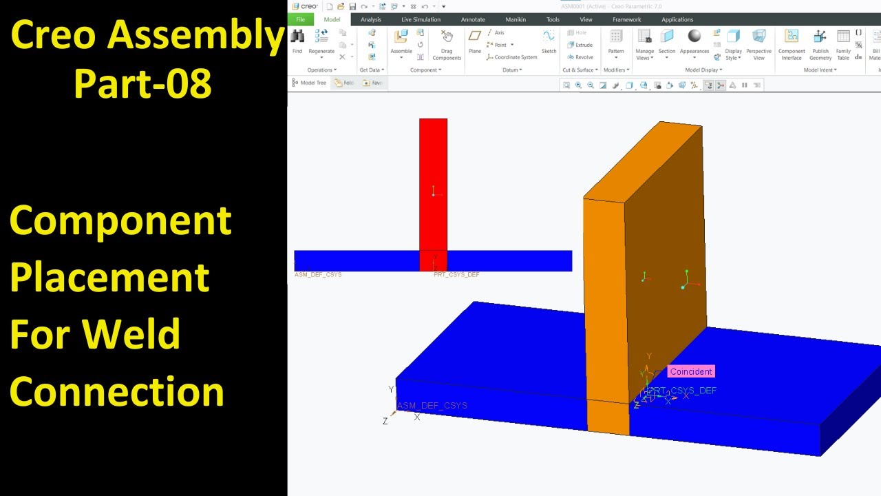 #08 Creo Assembly Design- Component Placement For Welding Connection ...