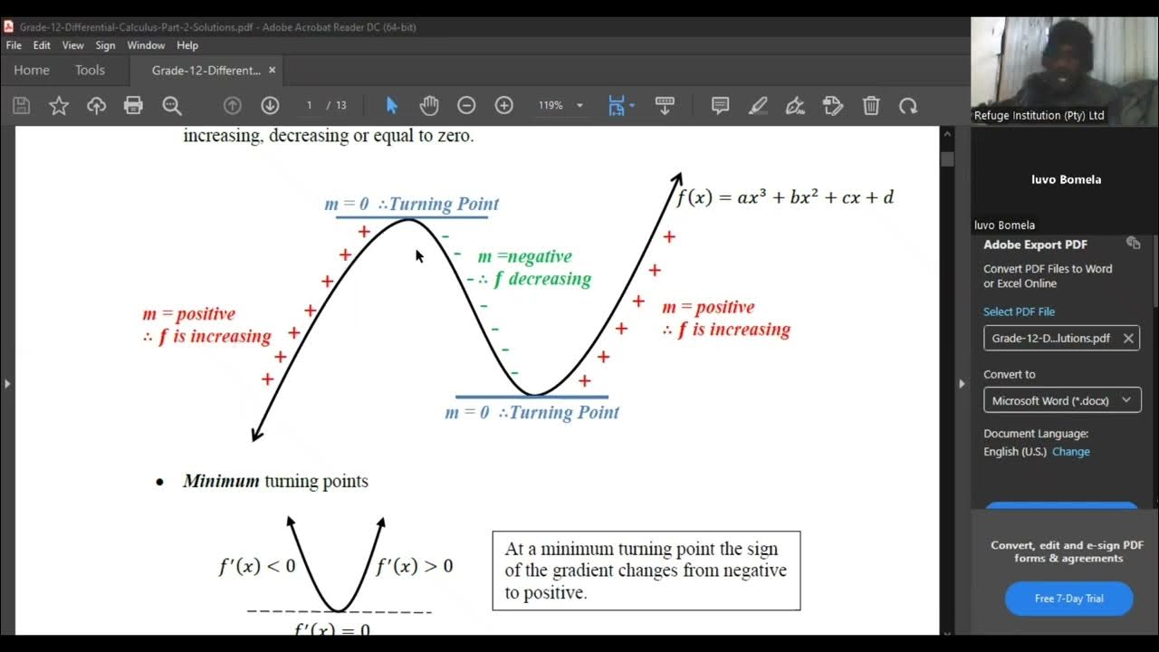 Grade 12 | Gradient of a Cubic Function - YouTube