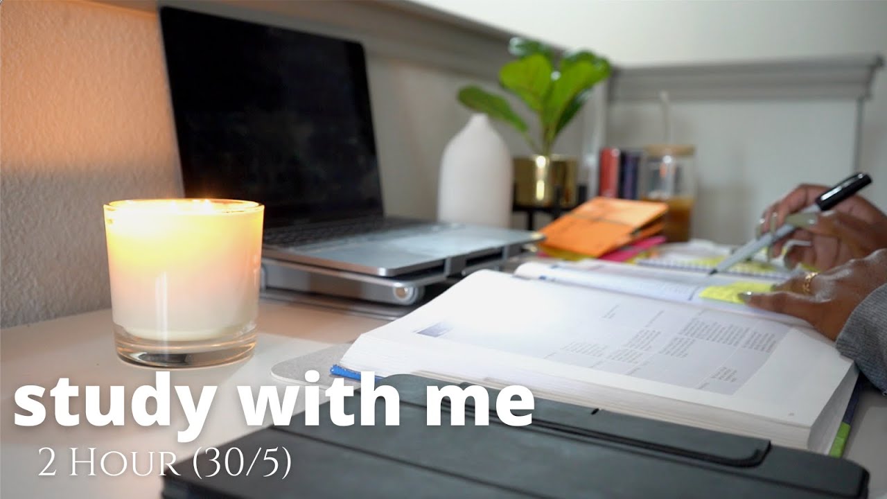 2-Hour Study With Me | Pomodoro Timer 30-5 | Lofi + Rain 🌧 - YouTube