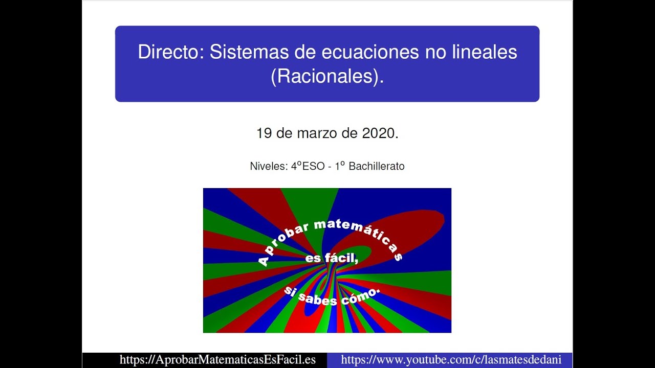 Sistemas de ecuaciones no lineales. Racionales. DIRECTO. - YouTube