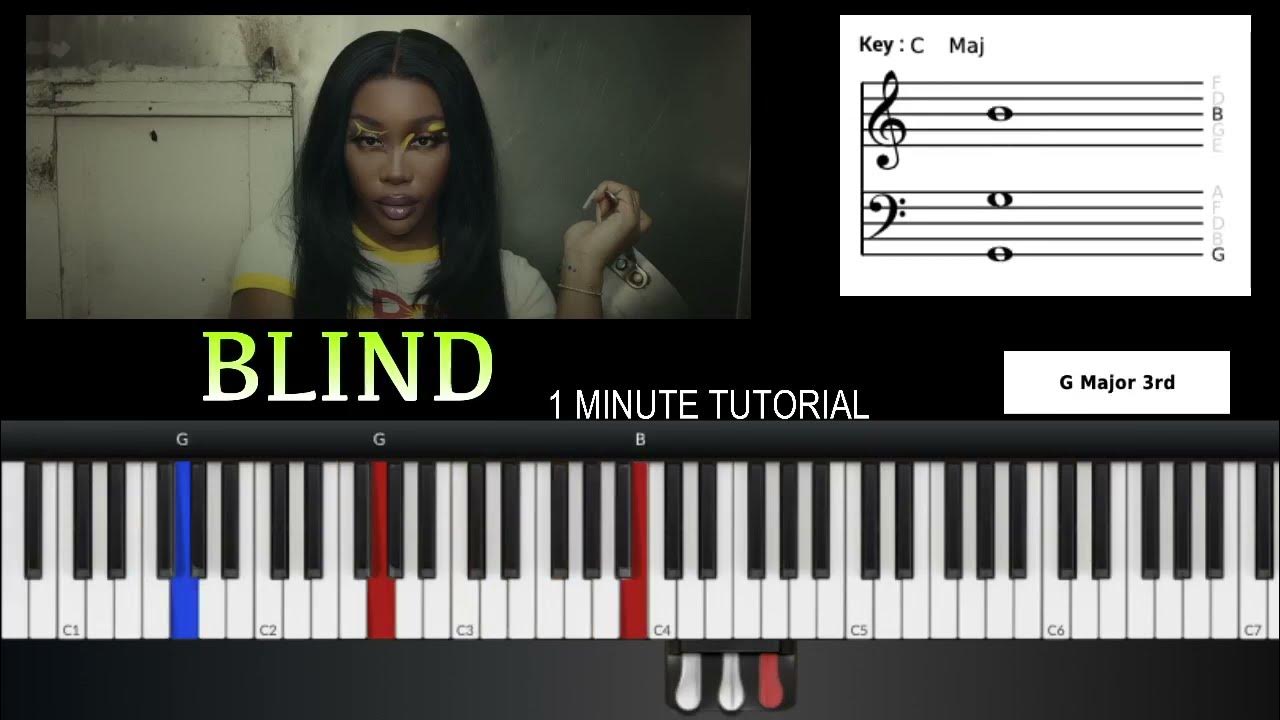 SZA "BLIND" 1 Minute Piano Tutorial - YouTube