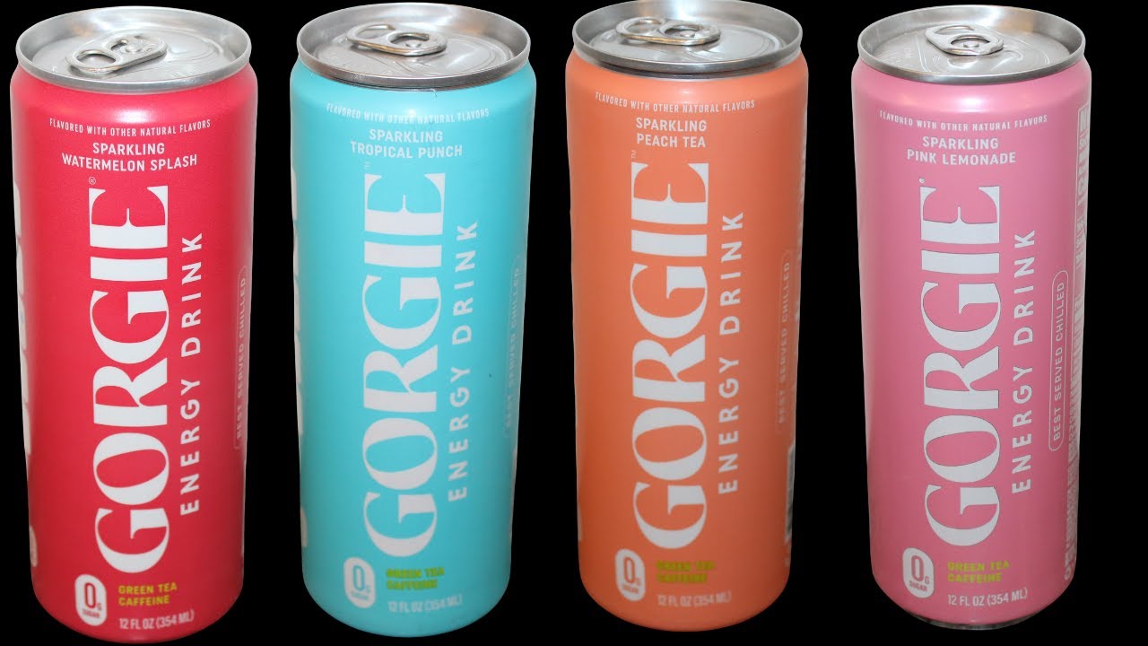 Gorgie Energy Drink: Watermelon, Tropical Punch, Peach Tea & Pink ...