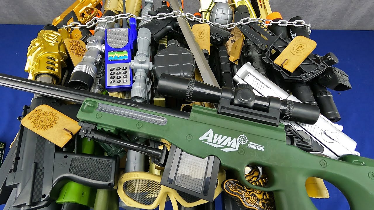 Foldable Sword & Long Distance Killer Rifle - Combat Equipments/Golden ...