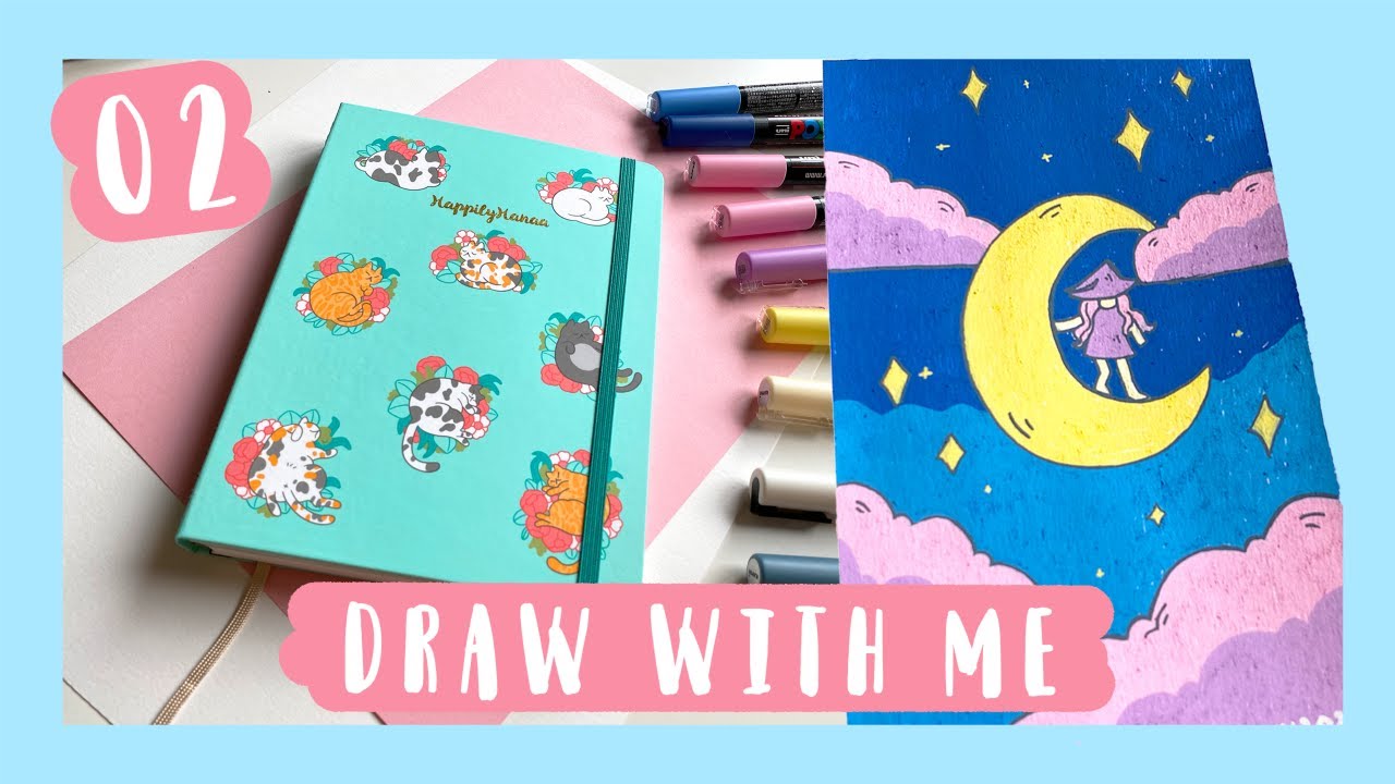 Chill Draw With Me // Trying Out New Sketchbook - YouTube