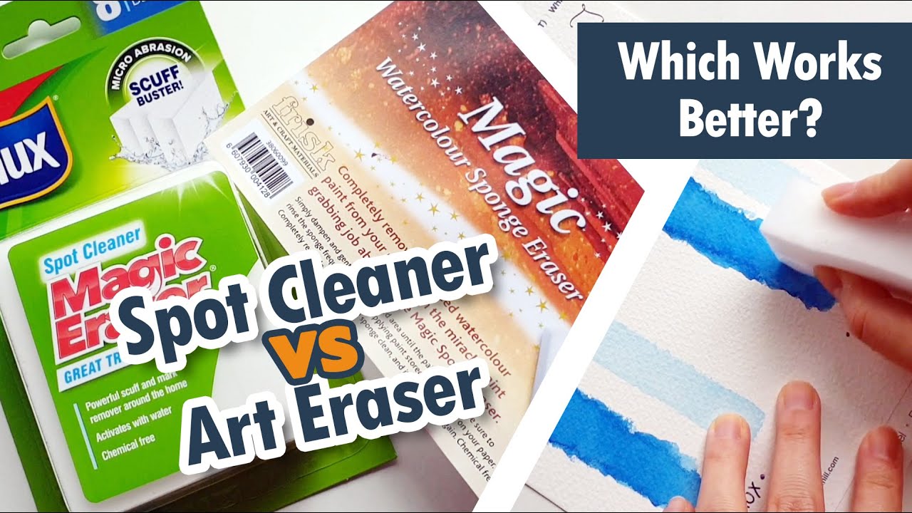 Household Sponge VS Watercolor Eraser | Removing Watercolor Paint ...