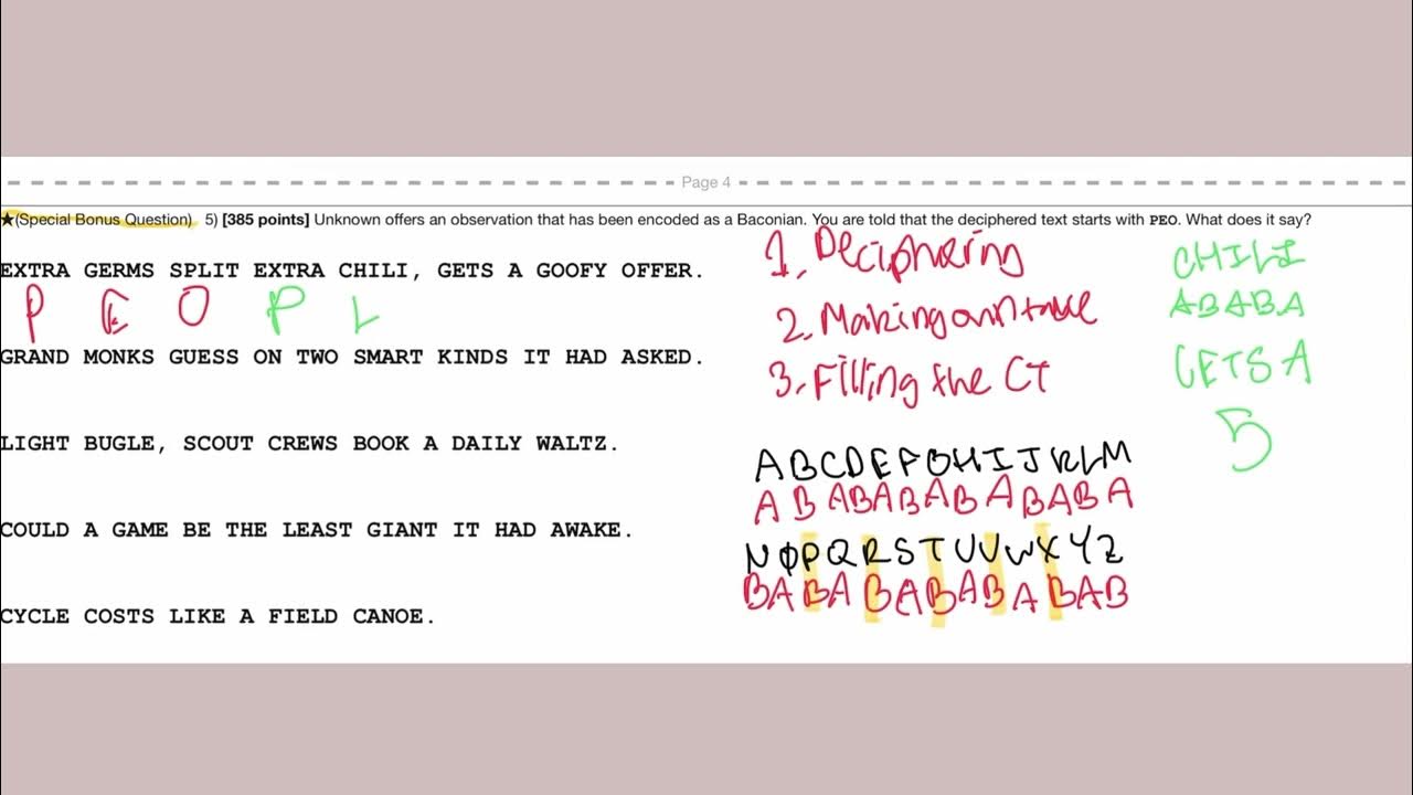 How to Solve a BACONIAN WORDS CIPHER!! - YouTube