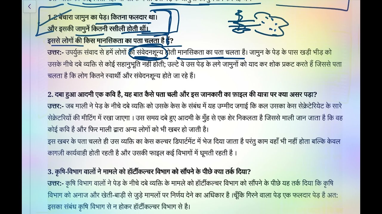 Jamun Ka Ped Class 11 Question Answer Important Question NCERT jamun-ka-ped-class-11-question-answer-important-question-ncert