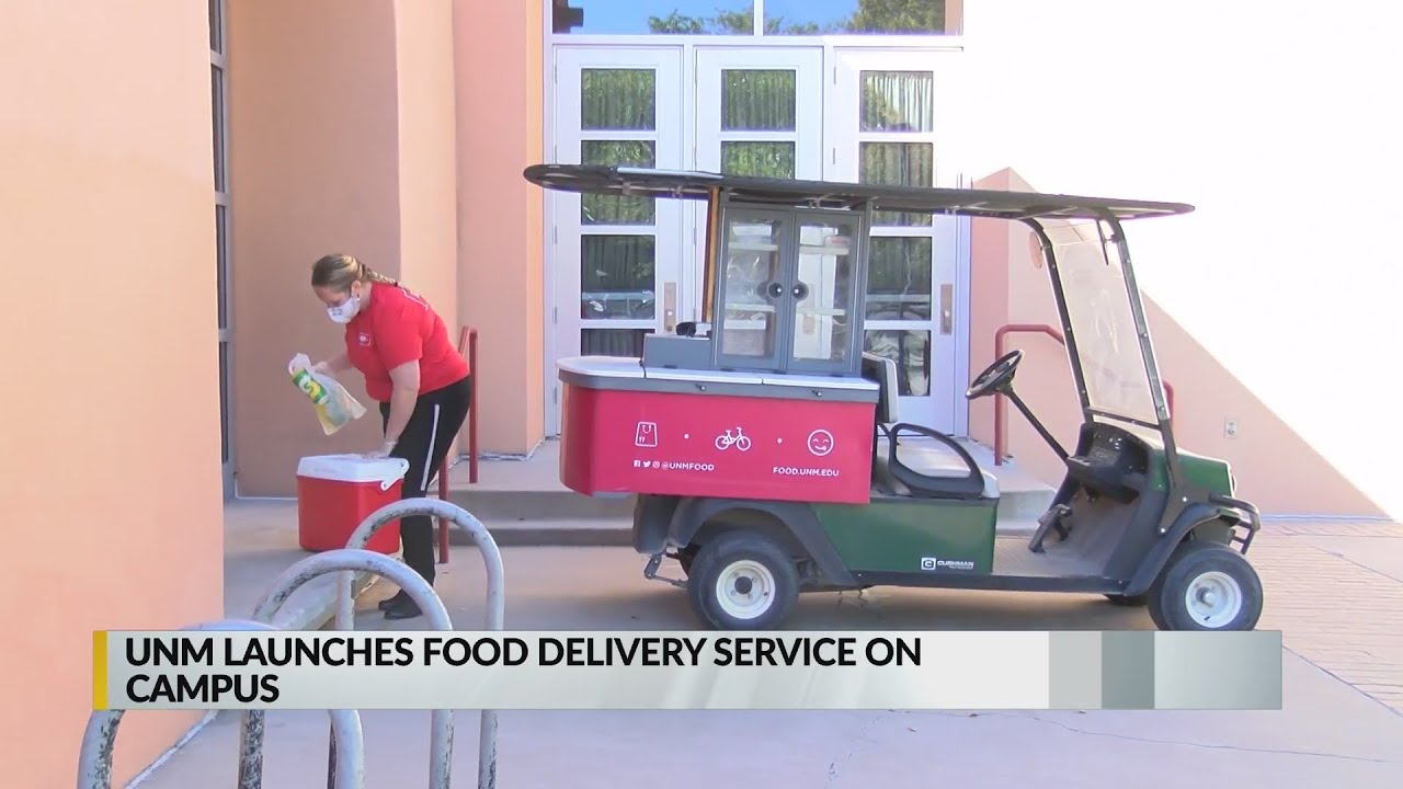 UNM launches food delivery service on campus - YouTube