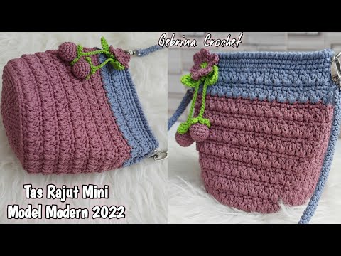 Tas Rajut Mini Bulat Kekinian Model Terbaru 2022 // Easy Crochet Cute ...